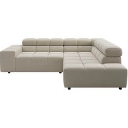 Ecksofa Home Affaire, B:249cm H:70cm T:215cm, beige, 88% Polyester, 12% Polyacryl, Wohnzimmer, Sofas, "Ancona, Ecksofa, incl. Kopfteilverstellung,
