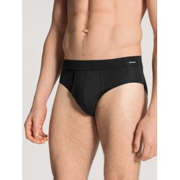 Calida Herren Slip "Cotton Code", Gr. S, schwarz, Single Jersey, Obermaterial: 95% Baumwolle, 5% Elasthan, unifarben, Unterhosen, Baumwoll-Mix,