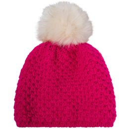 styleBREAKER Jungen Bommelm&uuml;tze "Kinder Bommelm&uuml;tze V-Muster Geh&auml;kelt", pink, Modisch, M&uuml;tzen