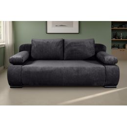 Schlafsofa Collection AB, B:200cm H:85cm T:98cm, schwarz, 100%Polyester, Jugendzimmer, Sofas, "Moritz B: 200 cm, Liegefl. 142x200 cm"