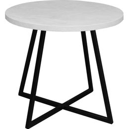 M&auml;usbacher Couchtisch M&Auml;USBACHER, H:50,5cm, wei&szlig;, Wohnzimmer, Tische, "Couchtisch rund", Couchtisch rund Durchmesser 60cm, Metallgestell