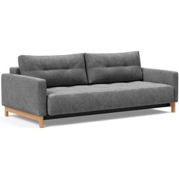 Schlafsofa, B:232cm H:67cm T:114cm, grau, INNOVATION LIVING , 100% Polyester, Jugendzimmer, Sofas, "Pyxis, 3-Sitzer Sofa mit extrabreiter