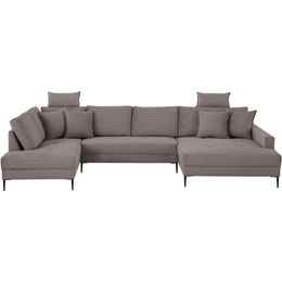 Wohnlandschaft OTTO HOME, B:360cm H:86cm T:195,5cm, braun, Sofas, "Summer", U-Form, B: 360cm in Cord & Struktur
