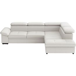 Sit & More Ecksofa SIT & MORE, B:249cm H:73cm T:226cm, wei&szlig;, Wohnzimmer, Sofas, "Viola, L-Form, Leder, B: 249 cm", optional mit Schlaffunktion