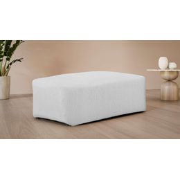Polsterhocker, B:126cm H:46cm T:65cm, wei&szlig;, LeGer Home by Lena Gercke, 100% Polyester, Hocker, "YANI Sitzhocker mit Wellenunterfederung, Ma&szlig;e B/T/H:
