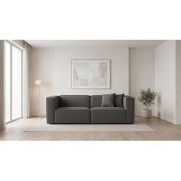 3-Sitzer OTTO HOME, B:222cm H:73cm T:93cm, grau, 100% Polyester, Sofas, "Tammie", Breite 222 cm, Webstoff fein, bodentief, mit Wellenunterfederung