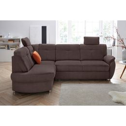 Sit & More Ecksofa SIT & MORE, B:246cm H:91cm T:176cm, braun, Kunstleder SOFTLUX;Luxus-Microfaser ALTARA NUBUCK (100% Polyester);Luxus-Microfaser (90%