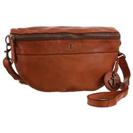 Harbour 2nd G&uuml;rteltasche "Jutta", braun, Leder, washed, Taschen, Unisex Umh&auml;ngetasche, Bauchtasche mit Ankeranh&auml;nger