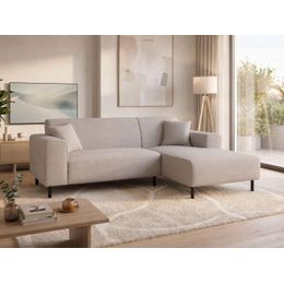 Ecksofa OTTO HOME, B:235cm H:81cm T:163cm, beige, 100% Polyester, Wohnzimmer, Sofas, "ARROS L-Form mit Wellenunterfederung, Ma&szlig;e B/T/H: 235/163/81