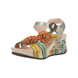 Laura Vita Damen Keilsandalette "Laura Vita Sandalen Leder", Gr. 39, bunt, Leder, Schuhe