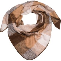 styleBREAKER Damen XXL-Schal "Web Dreiecktuch Kariert", braun, Modisch, Obermaterial: 70% Viskose CV. 30% Wolle WO., Modet&uuml;cher