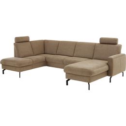 Wohnlandschaft DIE PLANBAR, B:307cm H:88cm T:190cm, braun, 94% Polyester, 6% Nylon, Sofas, "PP-PF25099, U-Form, Breite 307cm", Wahlweise mit