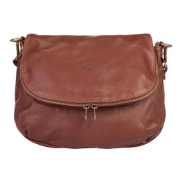 Pike PIK&Eacute; Damen Umh&auml;ngetasche, braun, Leder, gepflegt, Taschen, echt Leder, Made in Italy