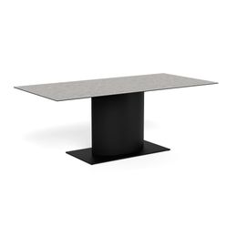 Esstisch ACTONA GROUP, B:200cm H:75,5cm T:100cmgrau, matt schwarz, grau, Tische, "Marbella, Speisetisch", Tisch, keramische Tischplatte,