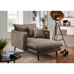 Loveseat Home Affaire, B:111cm H:101cm T:167cm, braun, 100% Polyester, Sessel, "Lazio, 111 cm breit, modern und bequem", Velours, inkl. R&uuml;cken- und