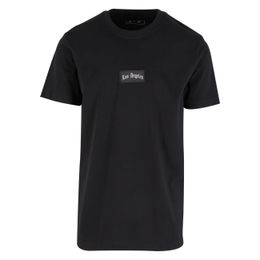 MisterTee Herren T-Shirt "MisterTee LA Sketch Patch Tee"schwarz, Gr. XL, 100% Baumwolle, Shirts