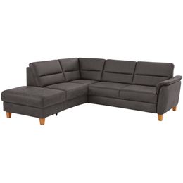 Ecksofa Home Affaire, B:236cm H:89cm T:212cm, grau, 100% Polyester;Struktur (100% Polyester);Luxus-Microfaser in Lederoptik (100% Polyester),