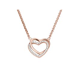 Firetti Damen Kette mit Anh&auml;nger "Schmuck Geschenk Silber 925 Halsschmuck Anh&auml;nger Herz", Silber 925 (Sterlingsilber), L: 45 B: 1,5mm, rosa, Silber