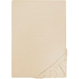 Spannbettlaken Biberna, L:200cm, grau, Jersey, Obermaterial: 100% Baumwolle, Bettlaken, "Leila", Bettlaken aus 100% Baumwolle, f&uuml;r Matratzenh&ouml;hen bis