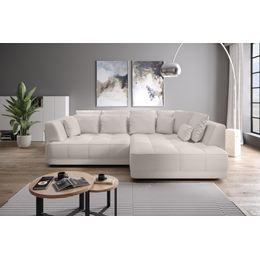 Ecksofa WERK2, B:207cm H:72cm T:286cmbeige, 100% Polyester, Wohnzimmer, Sofas, "Tiga 207 x 286 cm modern und bequem", Struktur weich, L-Form,