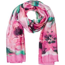 styleBREAKER Damen Schal "Schal mit Aquarell Blumen Muster", pink, Modisch, Obermaterial: 100% Viskose CV., Modet&uuml;cher