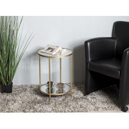 Beistelltisch HAKU, B:39cm H:55cm T:39cm, gold, Wohnzimmer, Tische, "Sofatisch, Wohnzimmertisch", rund - aus Metall Gold - &Oslash;/H 39/55 cm