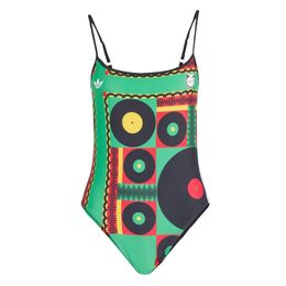adidas originals Badeanzug 'Jamaica' Damen Gr&ouml;&szlig;e XXXL gelb / gr&uuml;n / rot / schwarz