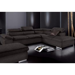 Sit & More Ecksofa SIT & MORE, B:272cm H:73cm T:226cm, schwarz, 100% Polyester, Wohnzimmer, Sofas, "Alcudia L-Form, modernes Design, Breite 272cm, Liegefl.