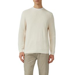 s.Oliver Herren Strickpulloverecru, Gr. XL, unifarben, Strick, Obermaterial: 100% Baumwolle, Pullover, langarm, Grob-Strick