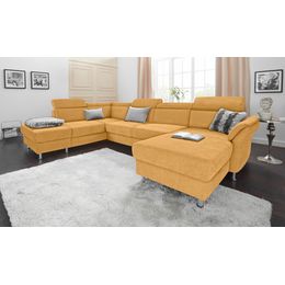 Sit & More Wohnlandschaft SIT & MORE, B:331cm H:97cm T:228cm, gelb, Flachgewebe (90% Polyester, 10% Polyamid);Luxus-Microfaser (100% Polyester);Struktur (100%