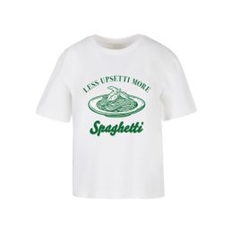 MISS TEE Damen T-Shirt "Miss Tee Less Upsetti Tee", wei&szlig;, Gr. XS, bedruckt, 100% Baumwolle, Shirts