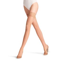 Falke Damen Halterlose Feinstr&uuml;mpfe "Matt Deluxe", Gr. 8,5, beige, Obermaterial: 72% Polyamid PA. 28% Elasthan EL., matt, Socken