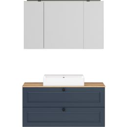 Badm&ouml;bel-Set Nobilia, B:120cm H:181cm T:49cm, blau, Kastenm&ouml;bel-Sets, "Cascada", vormontiert, mit Soft-Close