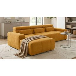 Ecksofa OTTO HOME, B:285cm H:80cm T:175cm, gelb, 100% Polyester, Wohnzimmer, Sofas, "Ballerup 235 x 175 cm, auch mit verstellbarer Sitztiefe",