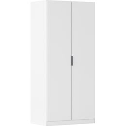 Kleiderschrank Rauch, B:91cm H:197cm T:54cm, wei&szlig;, Holzwerkstoff, Kinderzimmer, Schr&auml;nke, "Dreht&uuml;renschrank Schrank Garderobe Ankleide Schlafzimmer