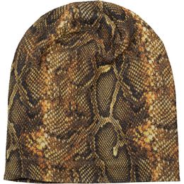styleBREAKER Herren Beanie "Beanie M&uuml;tze Glitzer Schlangen Muster", gelb, Modisch, Obermaterial: 50% Viskose CV. 50% Polyester PES., M&uuml;tzen
