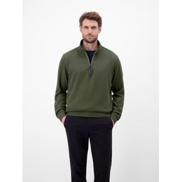 Lerros Herren Sweatshirt "SELA", gr&uuml;n, Gr. S, unifarben, Sweatware, Obermaterial: 90% Baumwolle, 10% Polyester, Sweatshirts, mit Troyer-Rei&szlig;verschluss