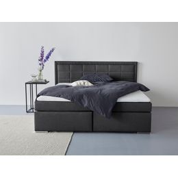 Boxbett Collection AB, B:193cm L:206cm, grau, Holzwerkstoff, Komplettbetten, ""Athena" wahlweise mit Bettkasten", inkl. Topper bei Ausf&uuml;hrung mit