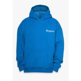 DROPSIZE Herren Kapuzensweatshirt "Dropsize SUPER HEAVY OVERSIZE EMBO HOODIE", blau, Gr. XS, 70% Baumwolle, 30% Polyester, Sweatshirts