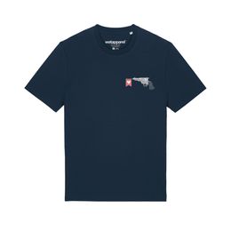 Watapparel Shirt ' Make love not war ' male size XXXL Dark blue / Mixed colors