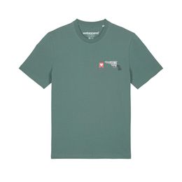 Watapparel Shirt 'Make love not war' Herren Gr&ouml;&szlig;e M gr&uuml;n / mischfarben
