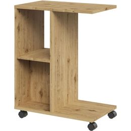 Beistellwagen FMD, B:54,3cm H:69,4cm T:32,6cm, braun, Holzwerkstoff, Rollwagen, "Change 4", rollbar
