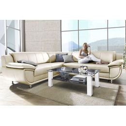 Ecksofa Trendmanufaktur, B:267cm H:85cm T:247cm, beige, Microfaser PRIMABELLE (100% Polyester);Kunstleder SOFTLUX;Struktur (54% Polyacryl, 46%