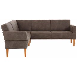 Eckbank OTTO HOME, B:255cm H:98cm T:210cm, grau, Luxus Microfaser (Zusammensetzung: 100% Polyester), Esszimmer, Sitzb&auml;nke, "Fehmarn", wahlweise
