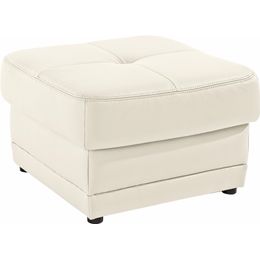 Hocker, B:65cm H:44cm T:65cm, wei&szlig;, exxpo - SOFA FASHION, NaturLEDER (echtes Rindsleder) in Sitz und R&uuml;cken. Korpus in passendem Kunstleder SOFTLUX