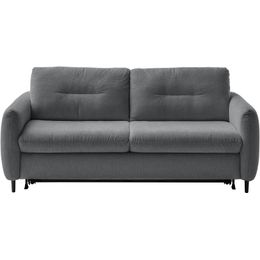 2-Sitzer Home Affaire, B:176cm H:84cm T:102cm, grau, 100% Polyester, Sofas, "Clevina, Dauer-Schlafsofa mit Kaltschaummatratze, Breite 176 cm", Sofa &