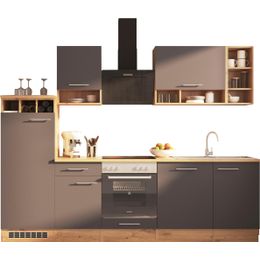 K&uuml;che respekta, B:280cm H:205cm T:60cm, grau, Komplettk&uuml;chen-Sets, "Hilde", Breite 280 cm, wechselseitig aufbaubar, exkl. Konfiguration f&uuml;r OTTO