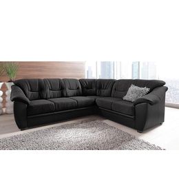 Sit & More Ecksofa SIT & MORE, B:262cm H:90cm T:212cm, schwarz, PRIMABELLE-Microfaser (100% Polyester);SOFTLUX/Struktur (Korpus in Kunstleder, Sitz und R&uuml;cken