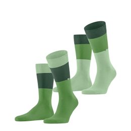 Burlington Damen Socken "Magic Mismatch 2-Pack", Gr. 40, gr&uuml;n, Obermaterial: 85% Baumwolle CO. 13% Polyamid PA. 2% Elasthan EL., glatt, Socken