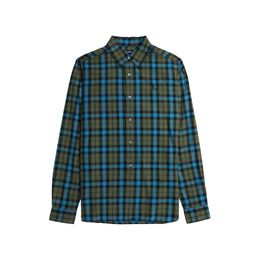 Fred Perry Button Up Shirt male size L mottled blue / Green / Black